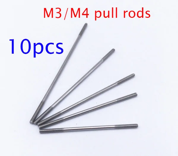 10 Pcs 3mm/4mm Pull Rod W M3/m4 Thread Steering Link/connecting Rod For ...