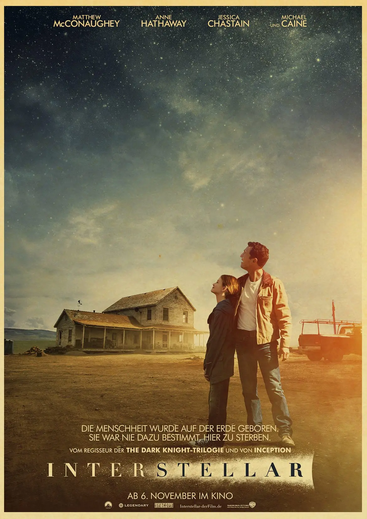 Movie Poster Interstellar Posters Wall Stickers Retro Poster Prints ...