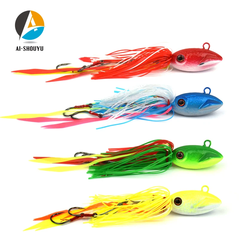 AI SHOUYU 80G 13CM Metal Fishing Lures Jig Lead Head Octopus Squid ...