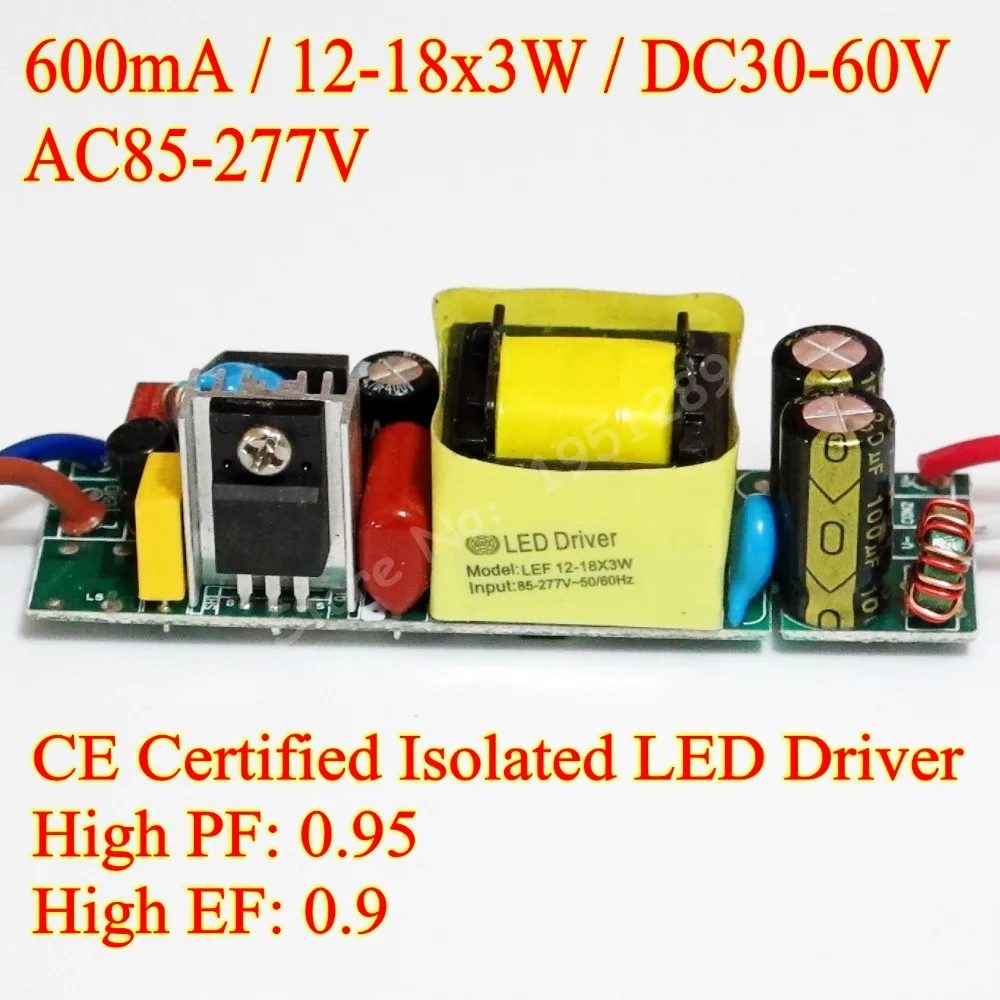 Ce Certified Isolated 600ma 12-18x3w Dc 30v - 60v Led Driver 12x3w ...