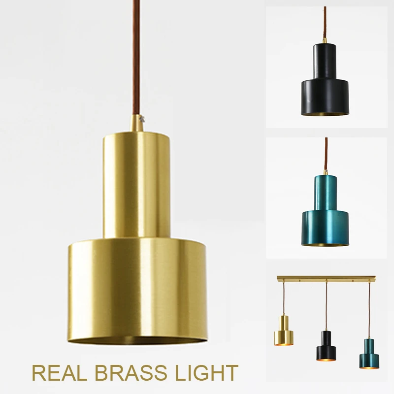 Luminária pendente europa, nórdica, pequena, de cobre, bronze, dourada ...