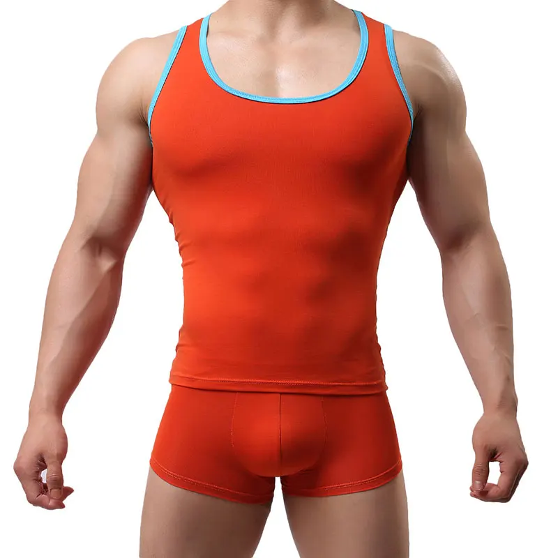 Brand Tank Tops Men Sexy Fitness Cotton Vest Man Shirts Tops Male Tank