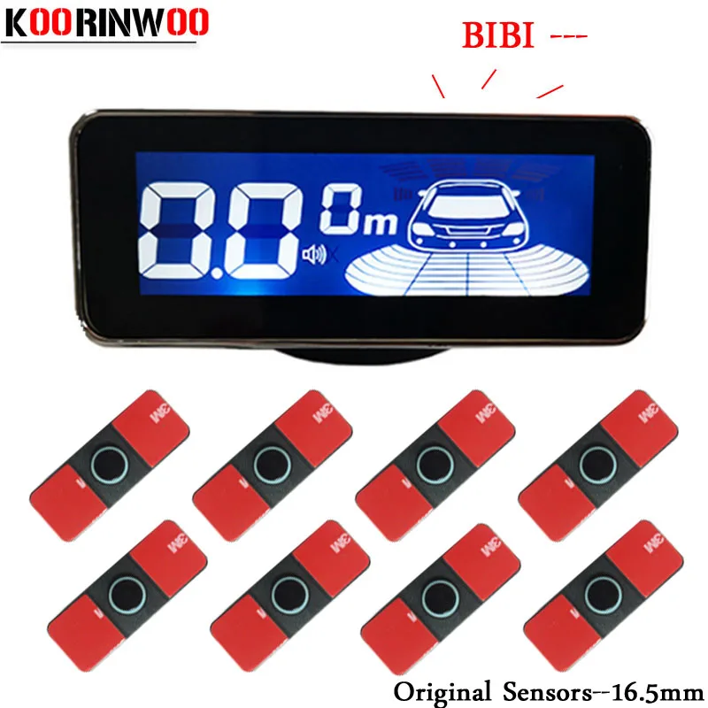 Koorinwoo Original 16.5mm Probes LCD Screen Car parking sensors 8 ...