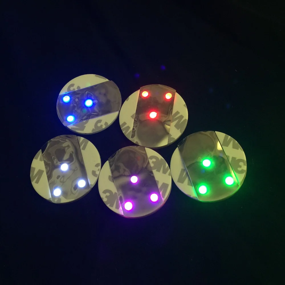 70pcs Super Bright White Light Mini LED Bottle Coaster 3M Sticker Light ...