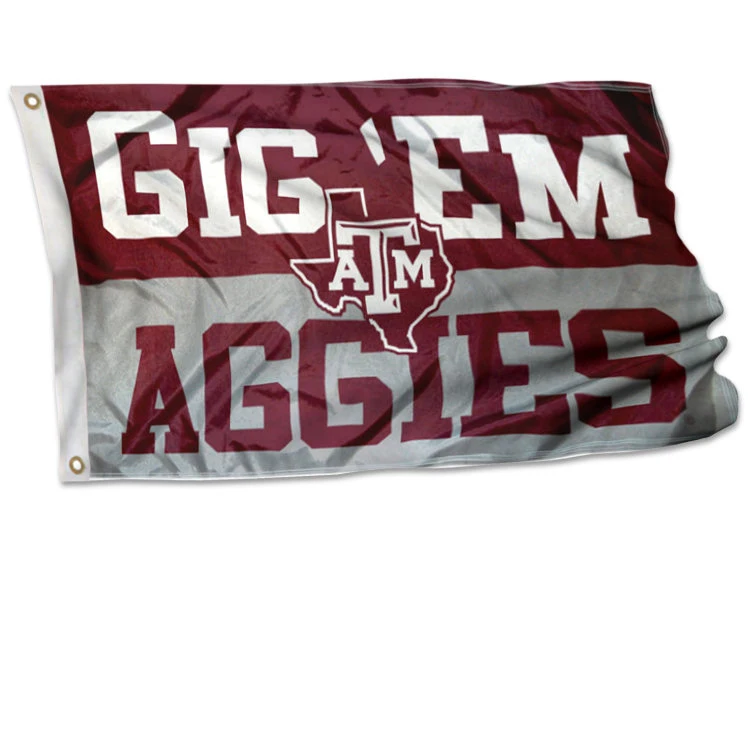 Texas A&M Gig Em Aggies Indoor Outdoor Banner Flag 3X5 Custom USA Any ...