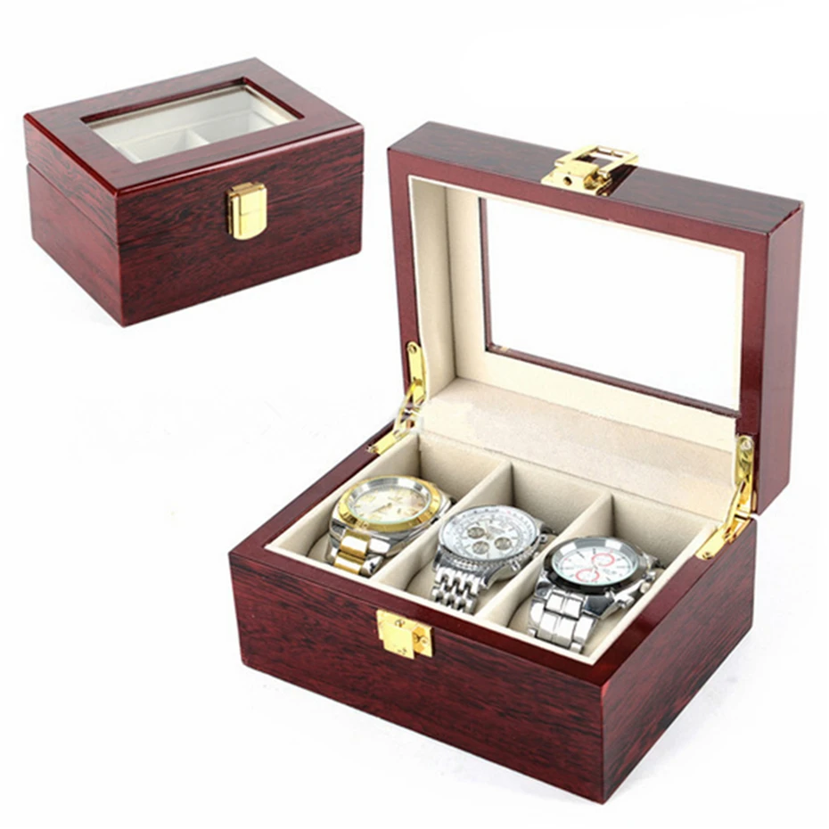 Cajas de reloj de lujo de madera MDF caja de embalaje de reloj de ...