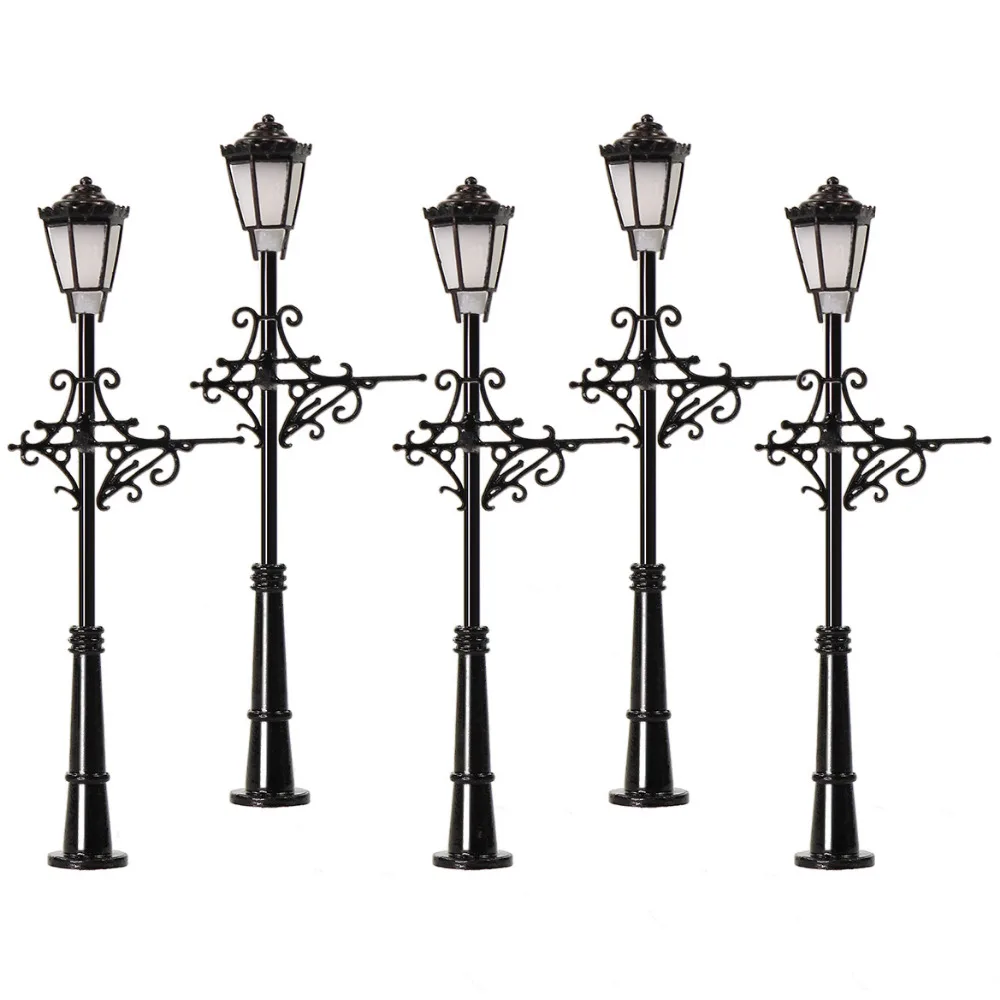 5pcs-N-Scale-Lamp-Post-Single-Head-50mm-1-160-Warm-White-Vintage-Street ...