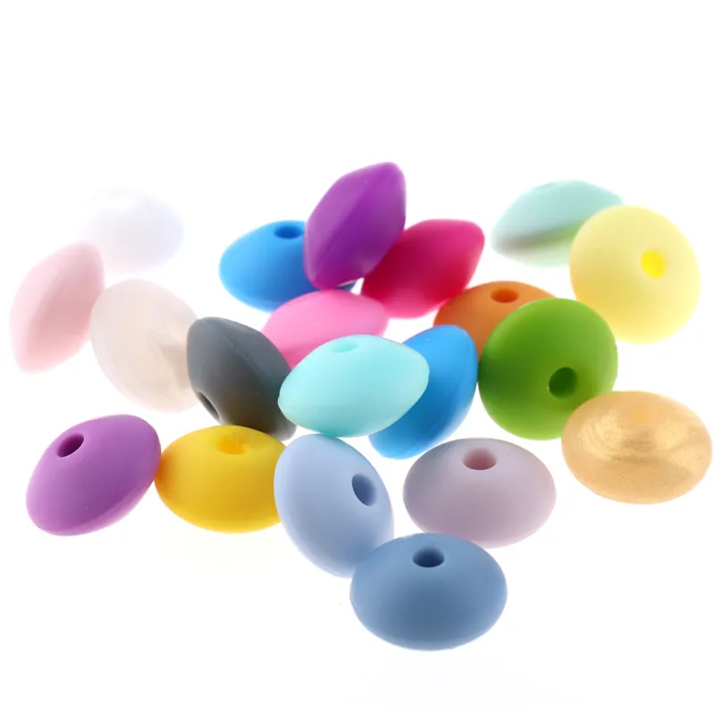 50pc Silicone Lentils Teether Beads 12mm Bpa Free Dental Care Jewelry ...