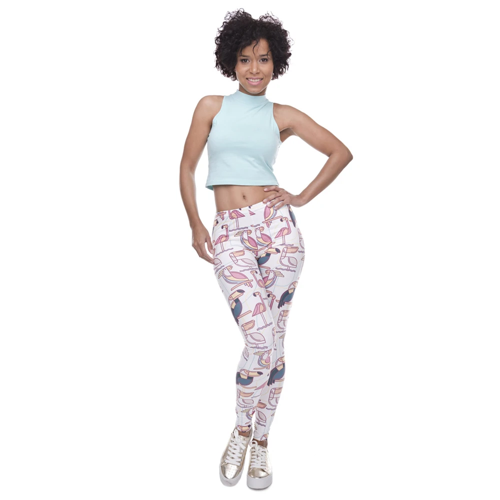 Women Legins Mandala Ombre Blue Printing Legging Fashion Casual High