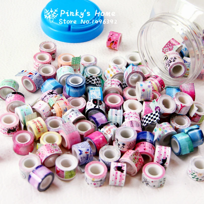 (10 Pieces/Lot) Mini Color Tape DIY Decorative Adhesive Tape Masking ...