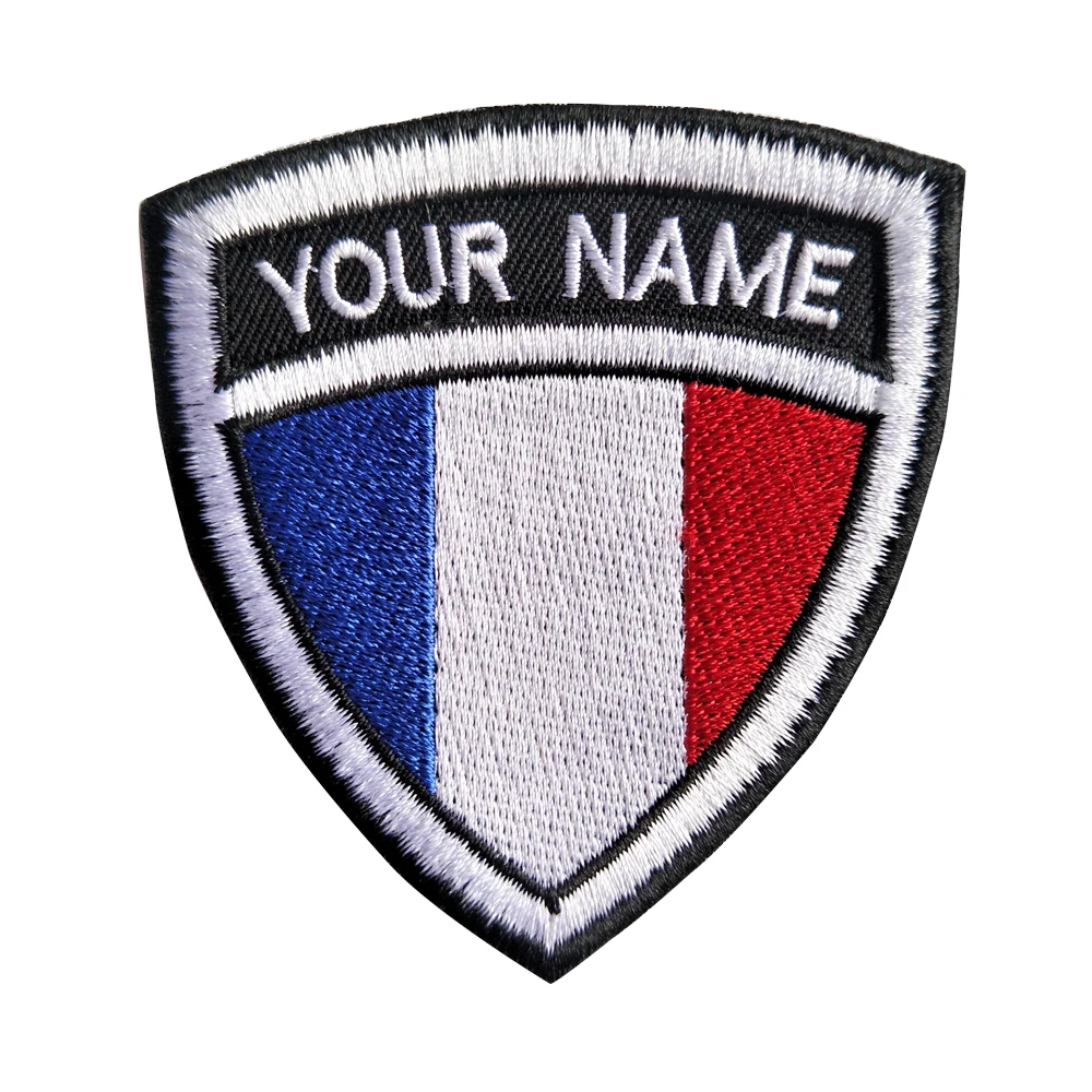 Custom Embroidery France Name Patch, 2 pcs Personalized Military Number ...