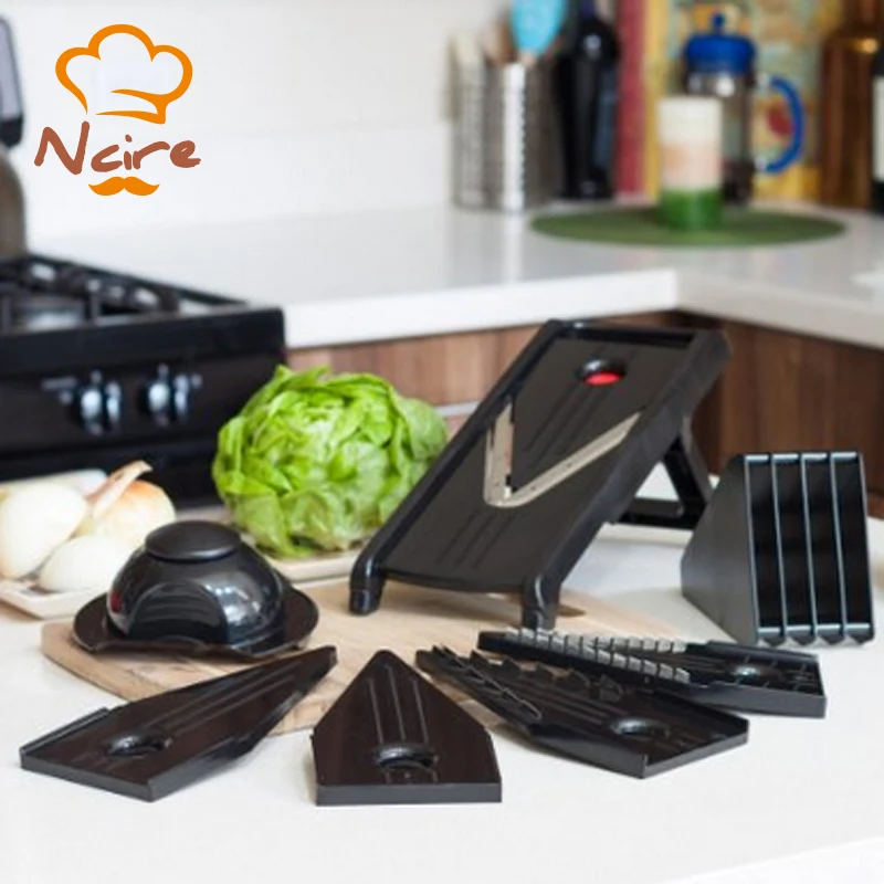 Marca NCIRE Mandolina Slicer Dicing y Quesos de Trituración Profesional ...