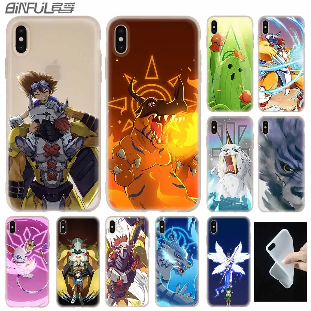 Digimon Japanese anime Cover Case Silicone soft for iPhone 12 11 Pro X ...