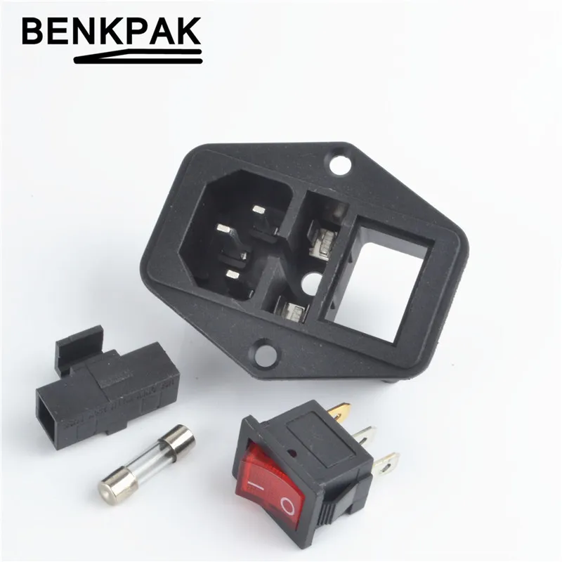 Buy 1pcs With 10a Fuse Power Socket With Rocker Switch Ac Socket 3 Terminal