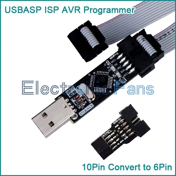 Usbasp Usbisp Avr Programmer Usb10 Pin Convert To Standard 6pin