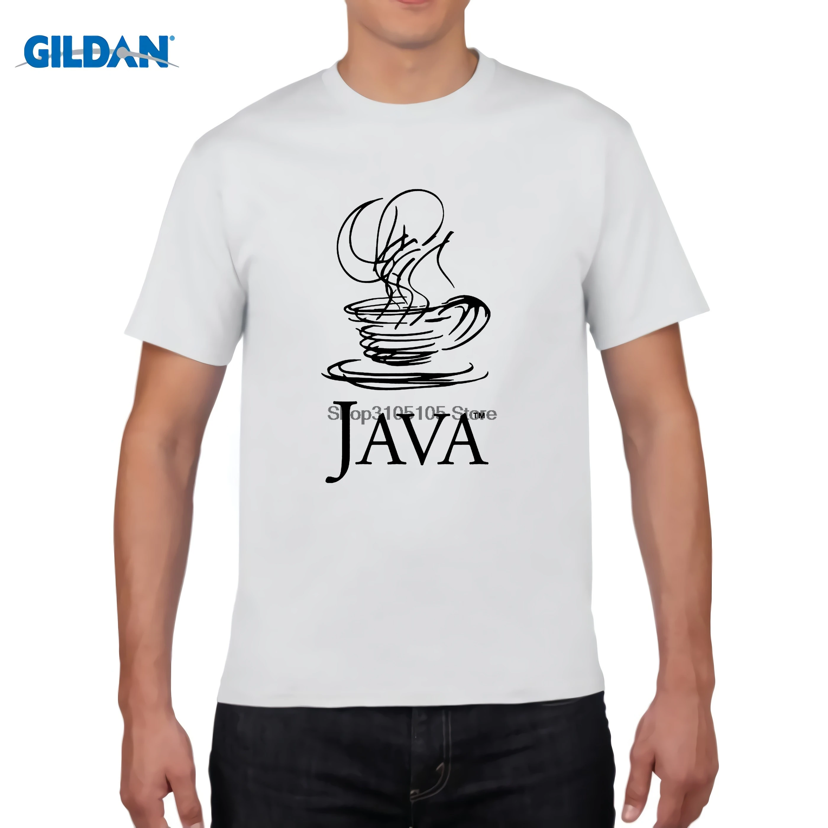 GILDAN retro t shirt IT programmers JAVA LOGO T shirt men short sleeve ...
