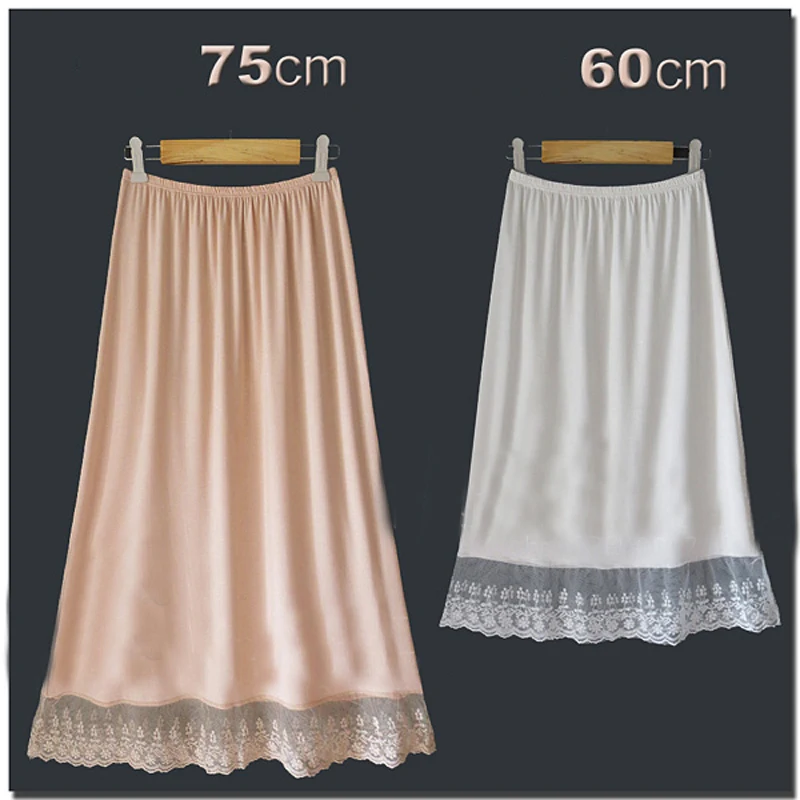 Lace Decoration Bust Skirt Basic Skirt Slip Inside Modal Basic Half ...