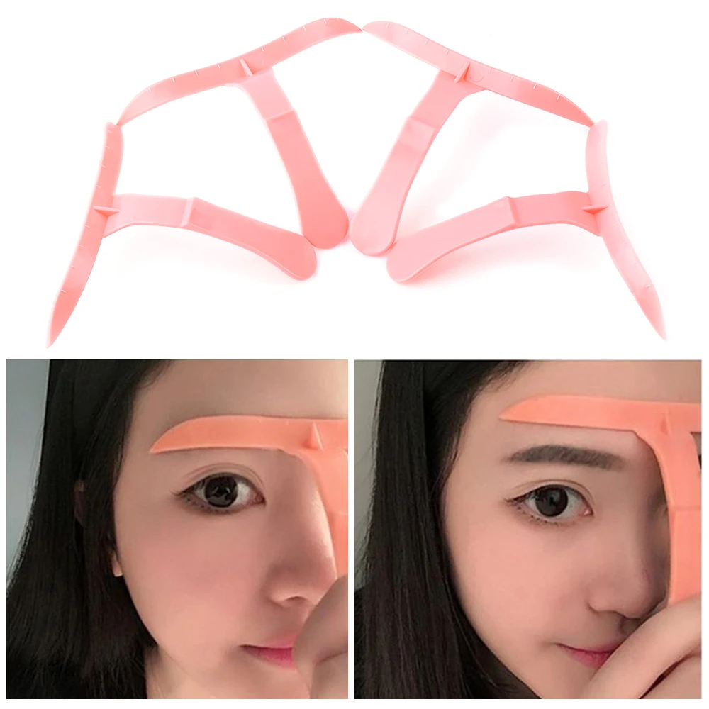 4Pc Set New Useful Microblading Eyebrow Shaper Template Eye Brow 