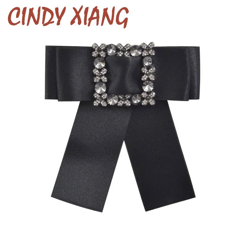 CINDY XIANG broches de lazo de cinta negra para mujer, broche de boda ...
