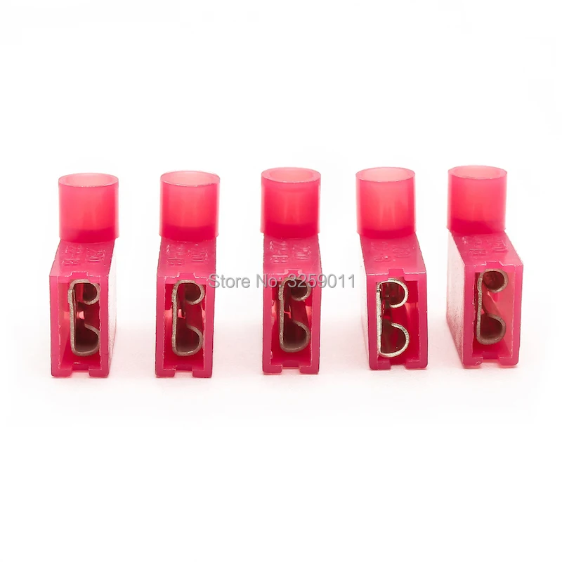 100PCS Fully Insulated Flag Wire Connector Quick Disconnects Electrical ...