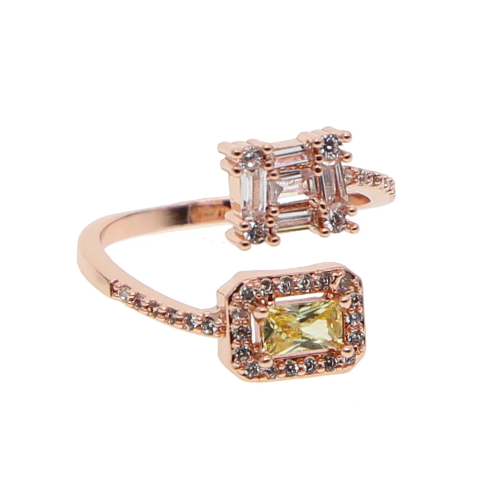 Colorful Square Cz Fashion Rings For Women 2018 Romantic France ...