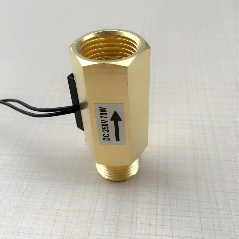 Water flow sensor switch G1/2 DN15 Water flow control Copper Input male ...