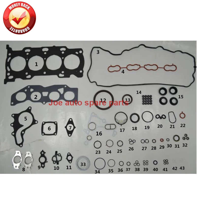 6AR 6ARFSE 6ARFBS Engine overhaul Full gasket set kit for Toyota Camry ...