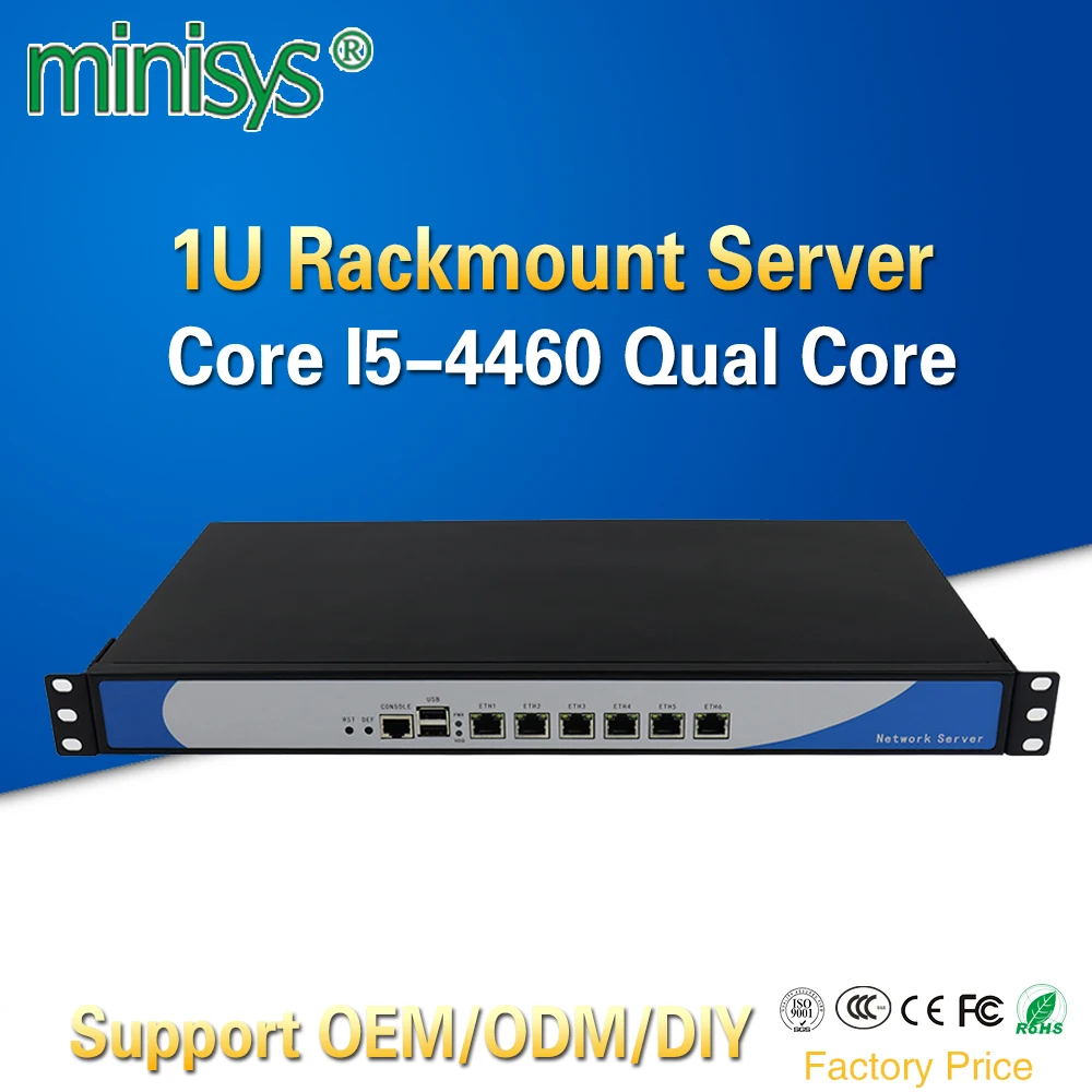 Minisys 1U Rack Firewall Cloud Computer Network Server Intel i5 4460 ...
