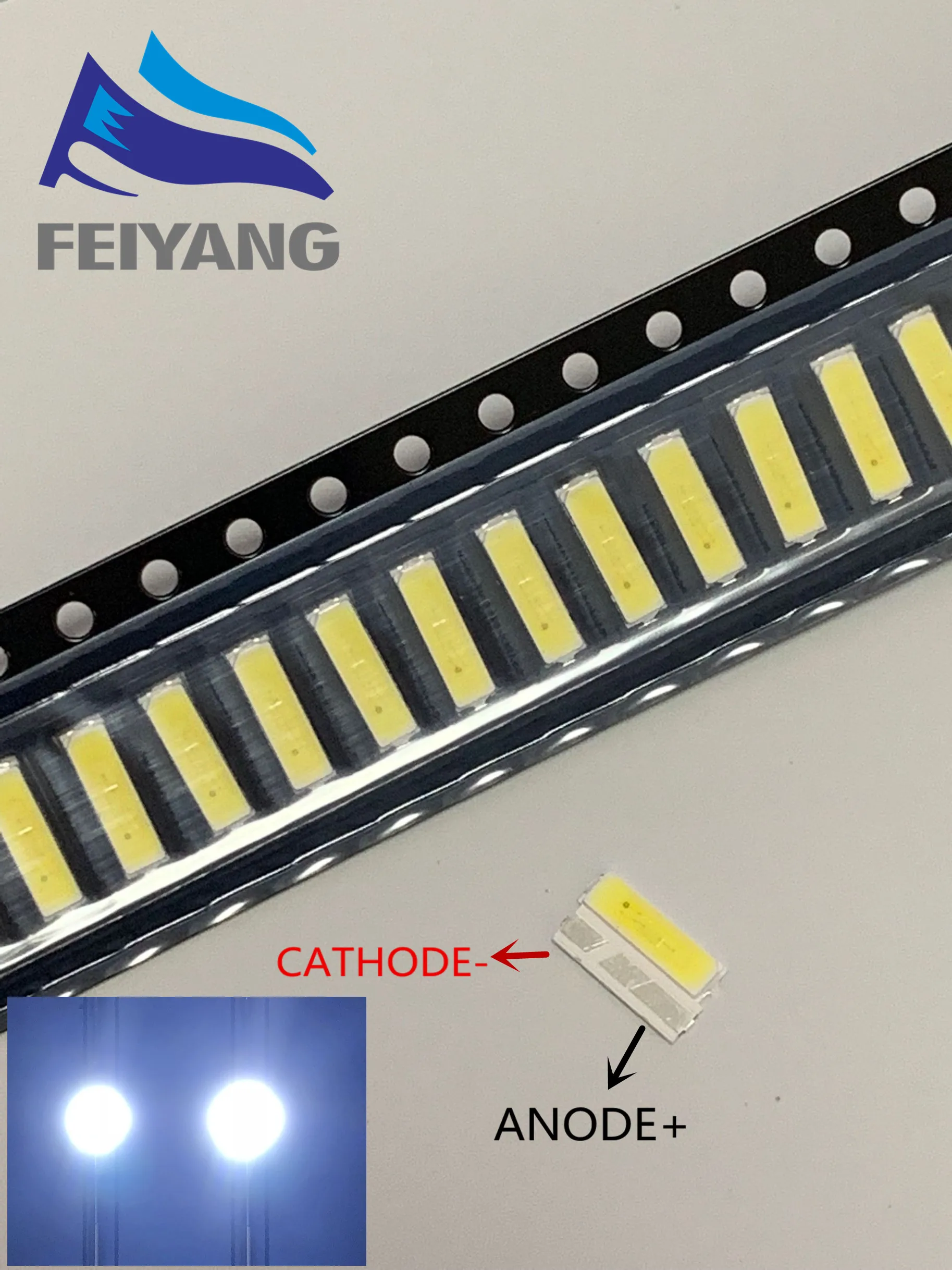 1000PCS LUMENS 7020 SMD LED 비즈 3V 0.5W 150mA 쿨 화이트 LCD 백라이트 TV 응용 프로그램에 ...