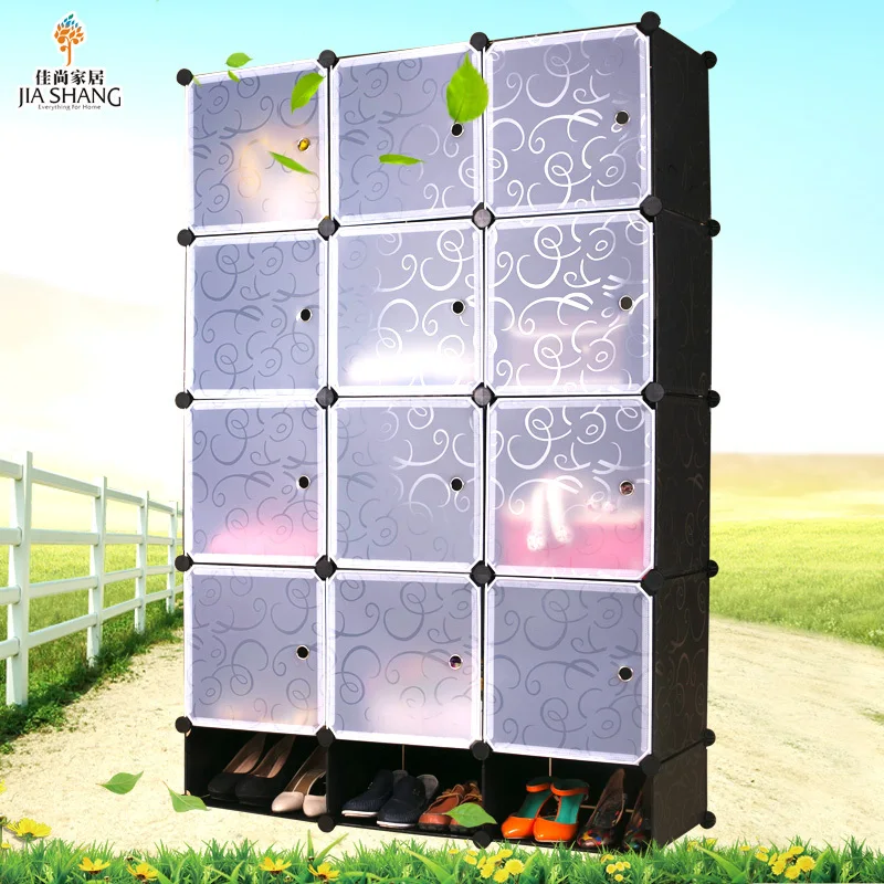 Best yet modular simple wardrobe clothes green resin plastic storage ...