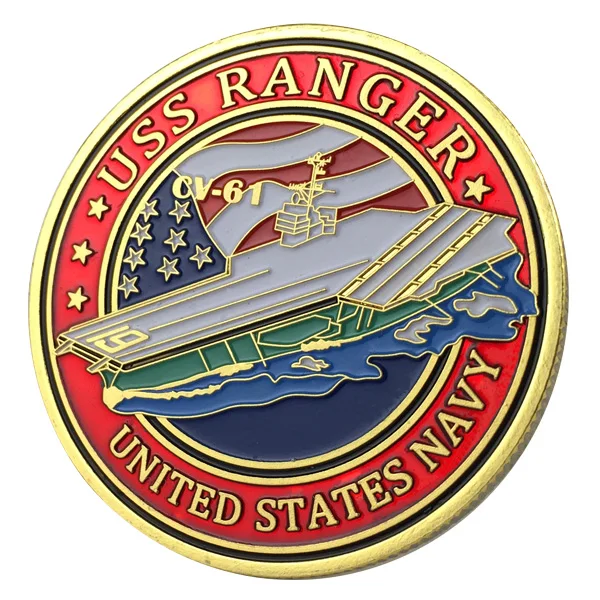Factory 3D Engraved United States Navy USS Ranger / CV 61 24K Gold ...