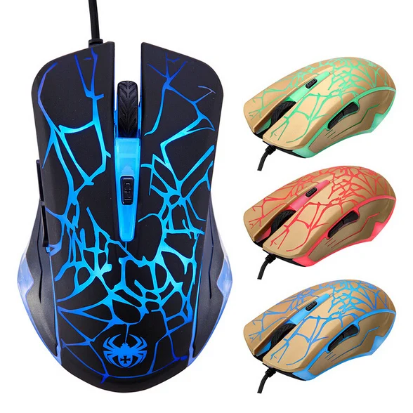 7 colors 6 button crack optical USB wired gaming mouse for computer pc ...