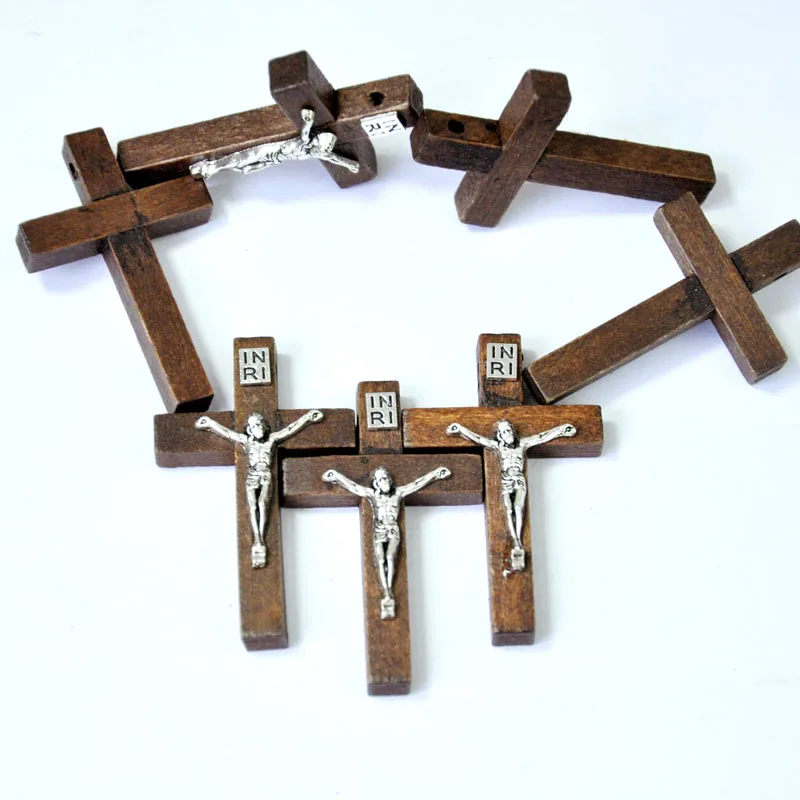 20-Pcs-New-Wood-Jesus-Cross-Pendant-Charms-Christian-Catholic-Believers ...