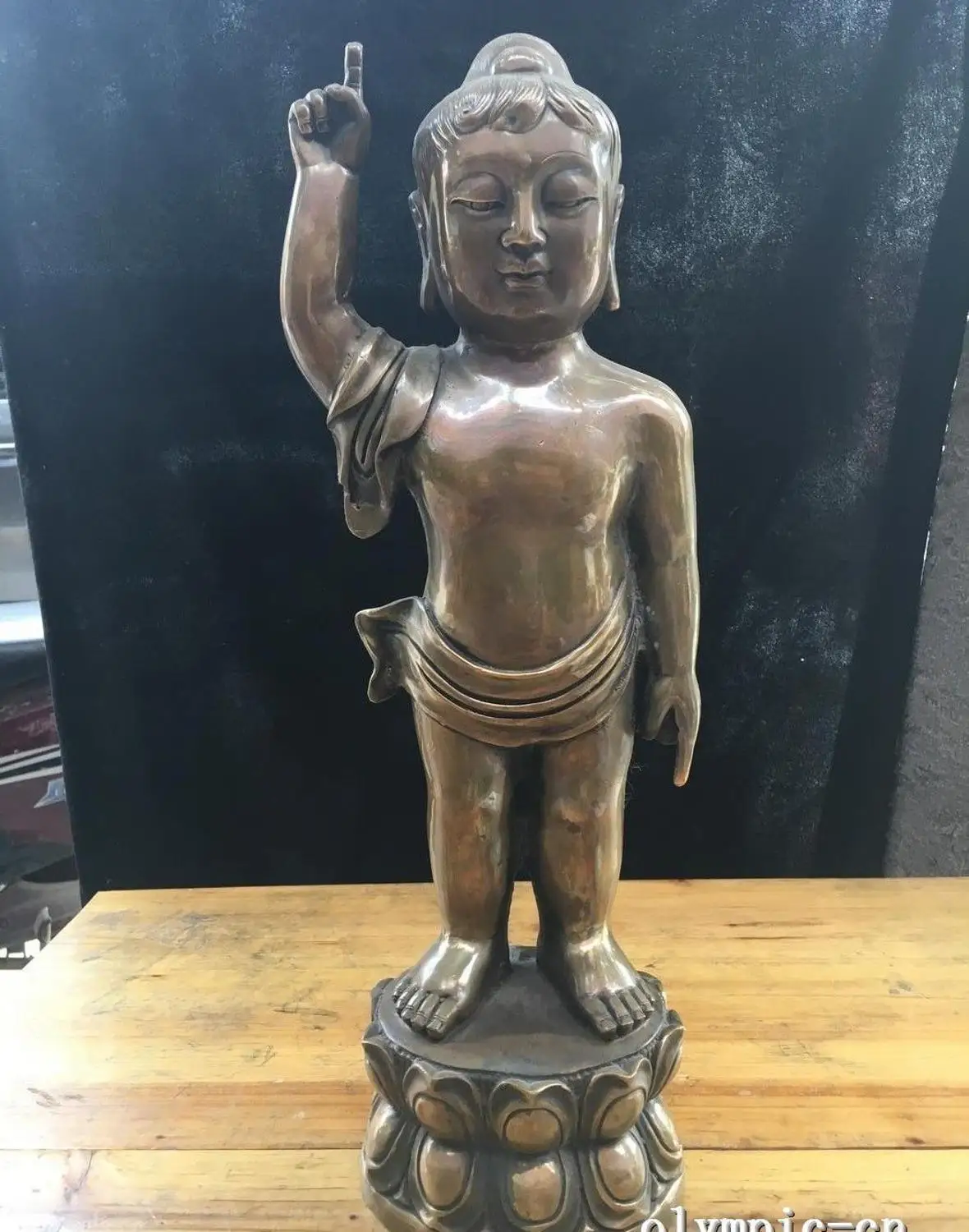 16'' Copper Sculpture Boy Prince Buddha Tathagata Sakyamuni Buddha ...