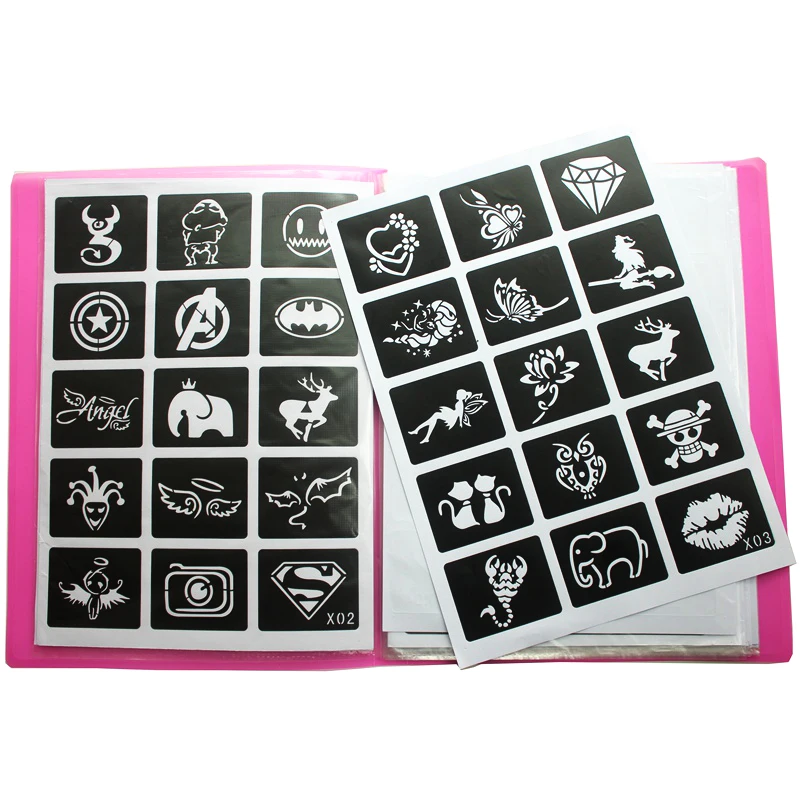446pcs-Lot-Reusable-Sticker-Tattoo-Stencils-Book-Painting-Template ...