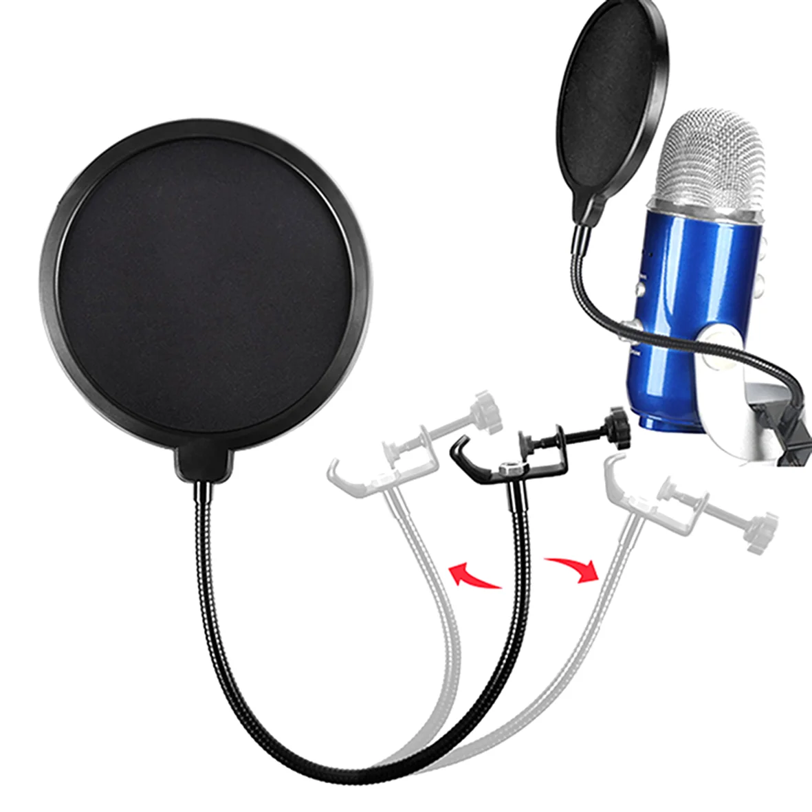 Microfone pop filtro blowout rede windscreen gravação à prova de vento ...
