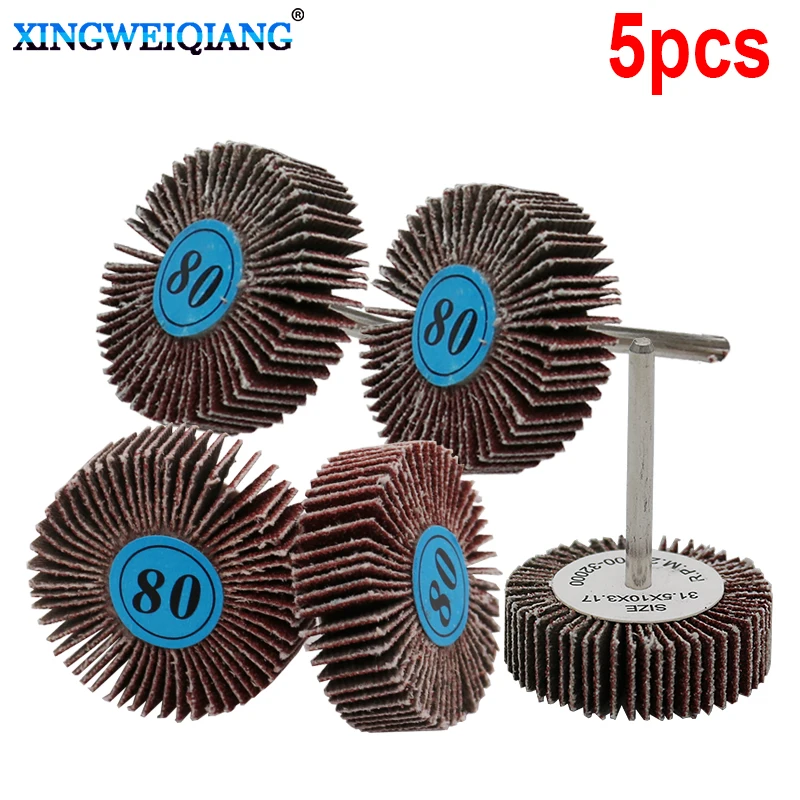5pcs Grit Grinding Sanding Sandpaper Flap Wheel Discs For Rotary Tool ...