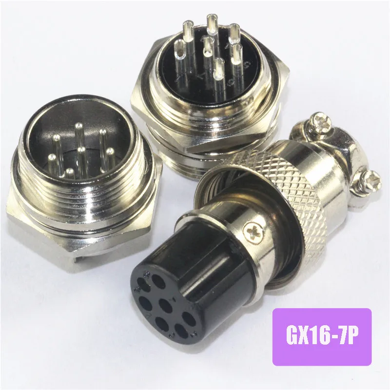 10set 20pcs Gx16 7p Industrial Connector 16mm 7pin Jack Plug Wire Panel