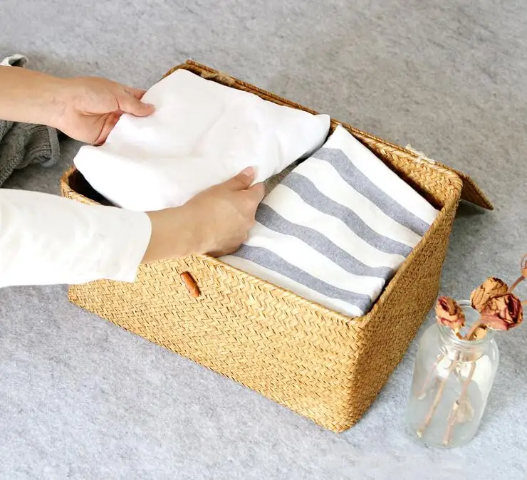 Handmade Seagrass Woven Storage Box Seaweed Storage Finishing Basket ...