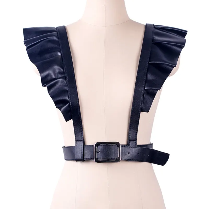 Harajuku Punk Shoulder Belt Faux Leather Body Bondage Sculpting Women ...