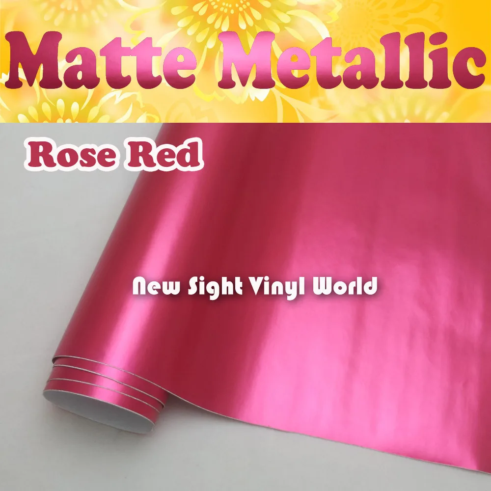 High-Quality-Rose-Matte-Satin-Red-Metallic-Vinyl-Film-Rose-Satin-Metal ...