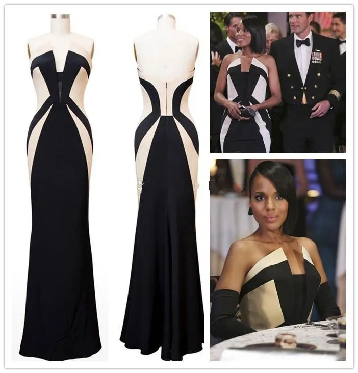2015 Olivia Popes Black White Evening Dresses On Scandal Seson 2 Kerry