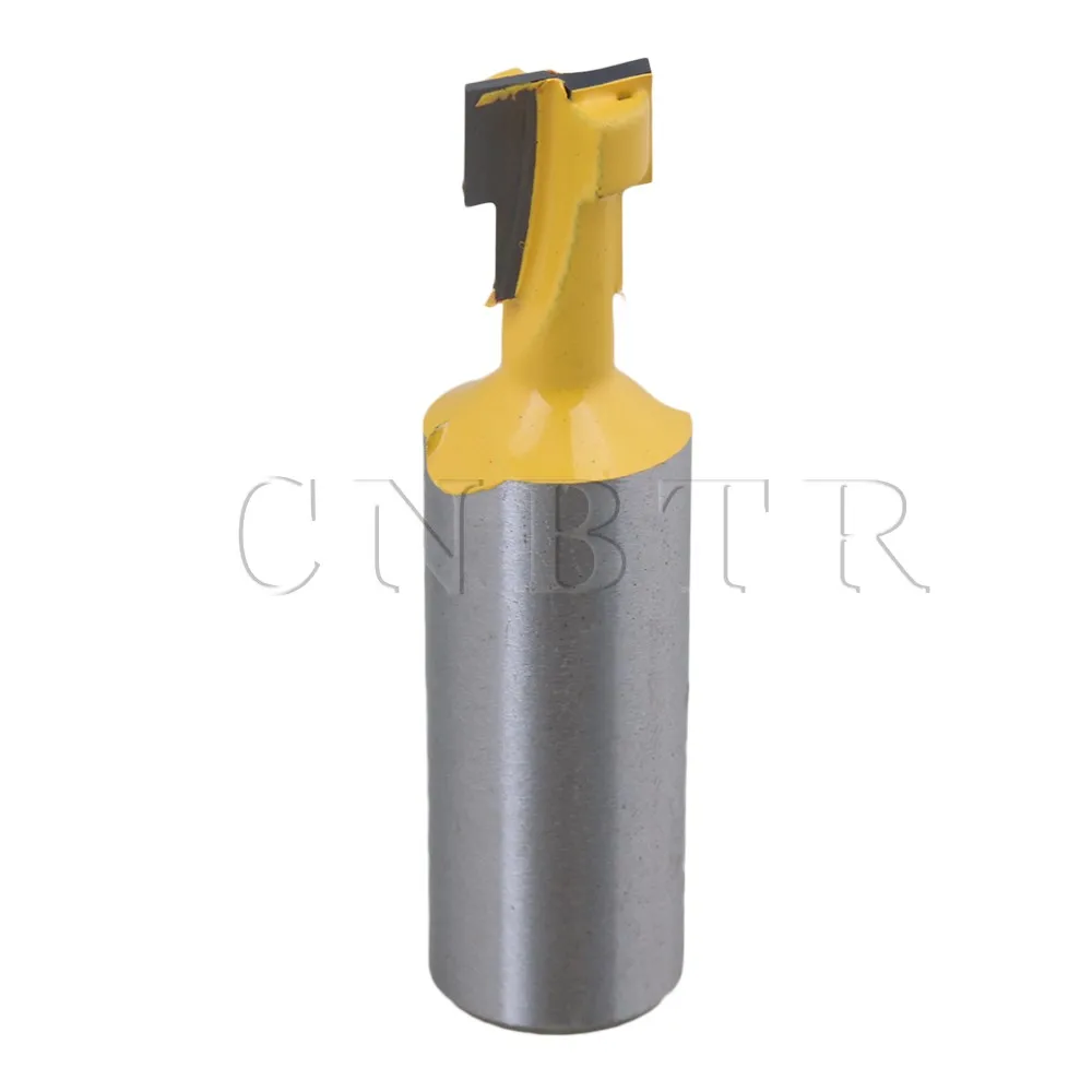 Cnbtr Silver Yellow Carbide T Slot Cutter Router Bit 1 2 Inch Shank 3 8