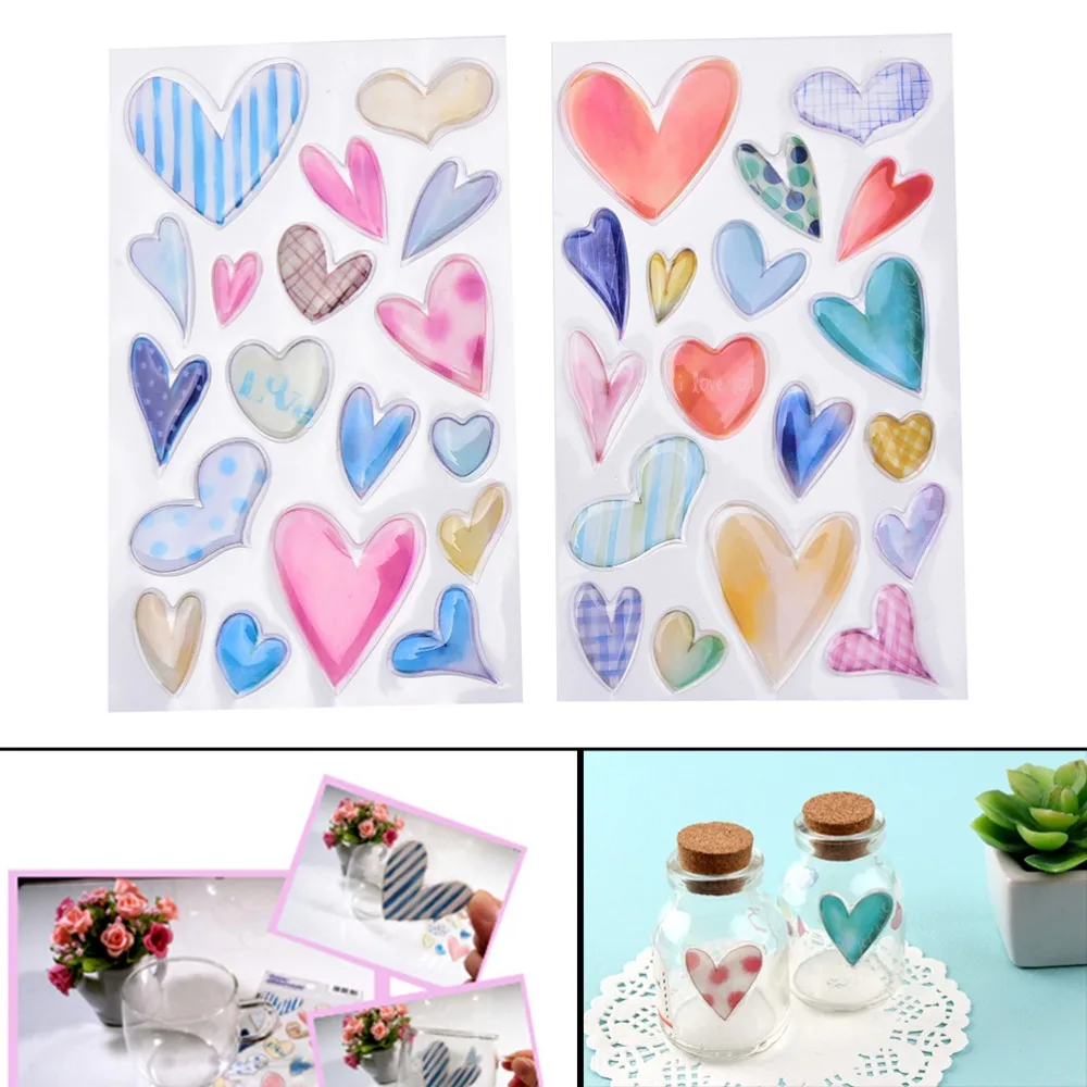 3D Heart Style Sticker Label Mobile Atickers Scrapbooking Diy Album ...