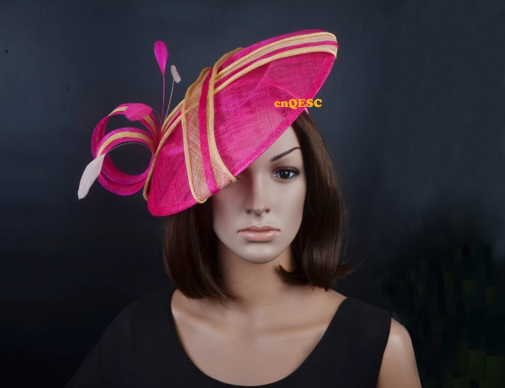 Big Sinamay fascinator hat Crin fascinator silk flowers fascinator ...