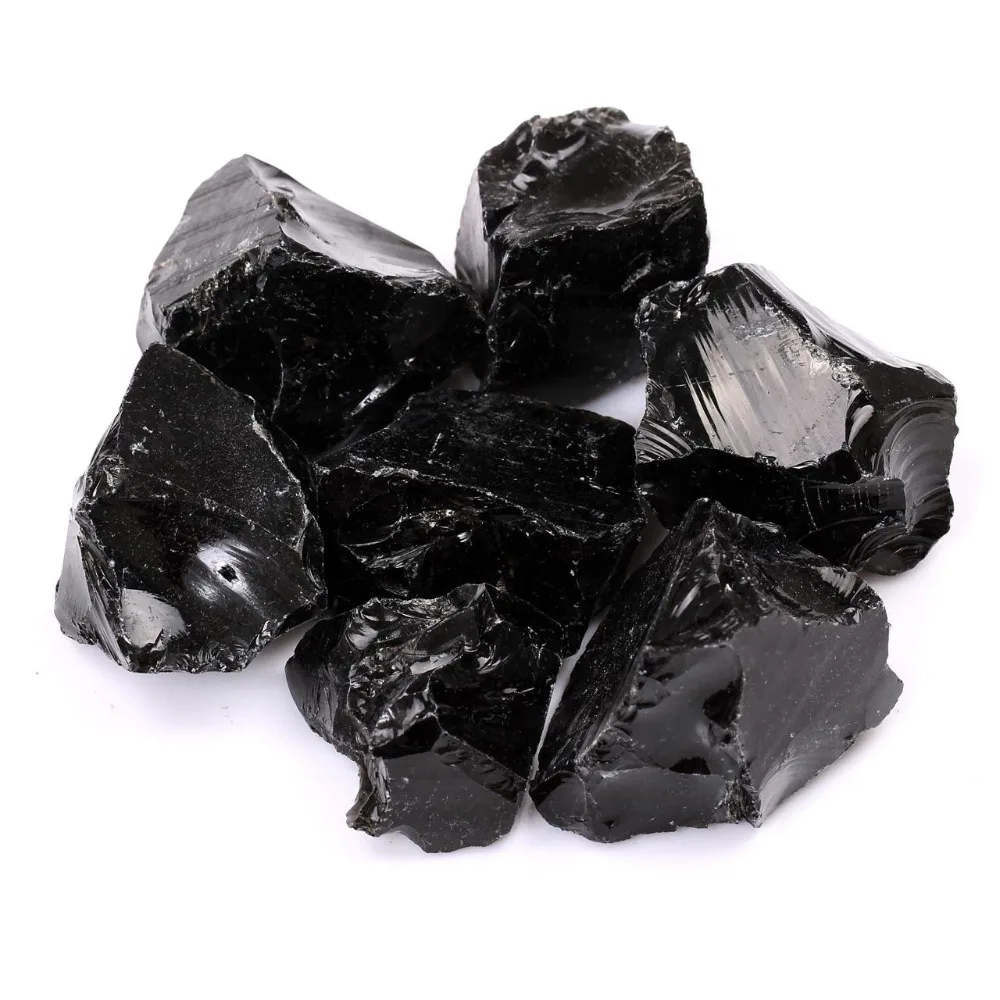 100g Rough Natural Black Obsidian Tumbled Gemstone Healing - Stones ...