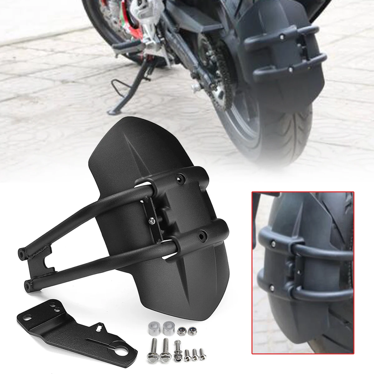 Motorcycle Fender Rear Cover Motorcycle Back Mudguard Splash Guard For ...
