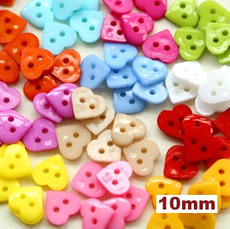 100pcs-lot-Size-10mm-Candy-color-heart-shape-resin-button-Bulk-buttons ...
