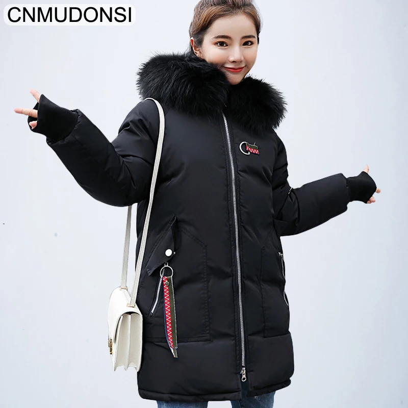 Women Embroidery Down Cotton Jackets 2018 New Hooded Parkas Plus Size Winter Warm Outerwear Fur ...
