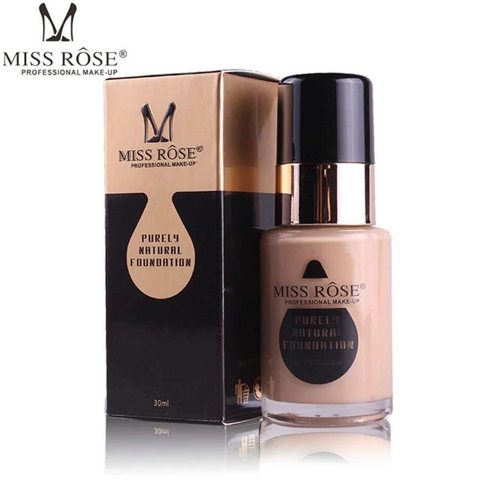 Miss Rose 30mL Liquid Foundation 7 Color Brighten Natural Makeup ...